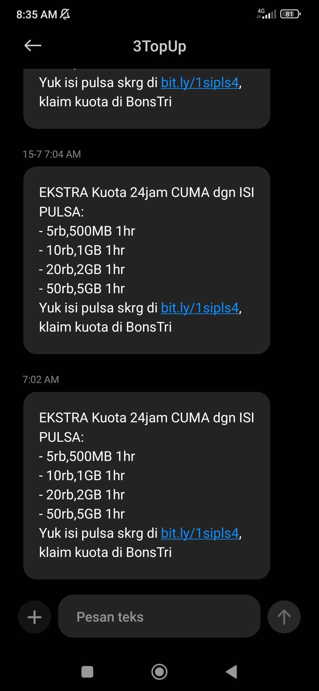 Penghentian SMS Broadcast Provider Tri yang Sangat Ribet