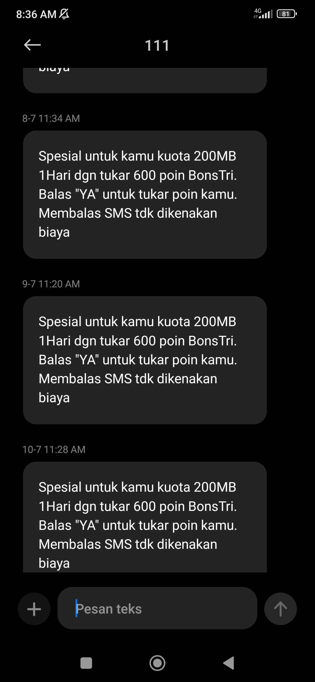Penghentian SMS Broadcast Provider Tri yang Sangat Ribet