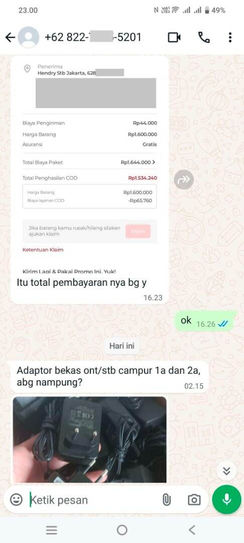 Penipuan Barang COD yang Dikirim Melalui Lion Parcel