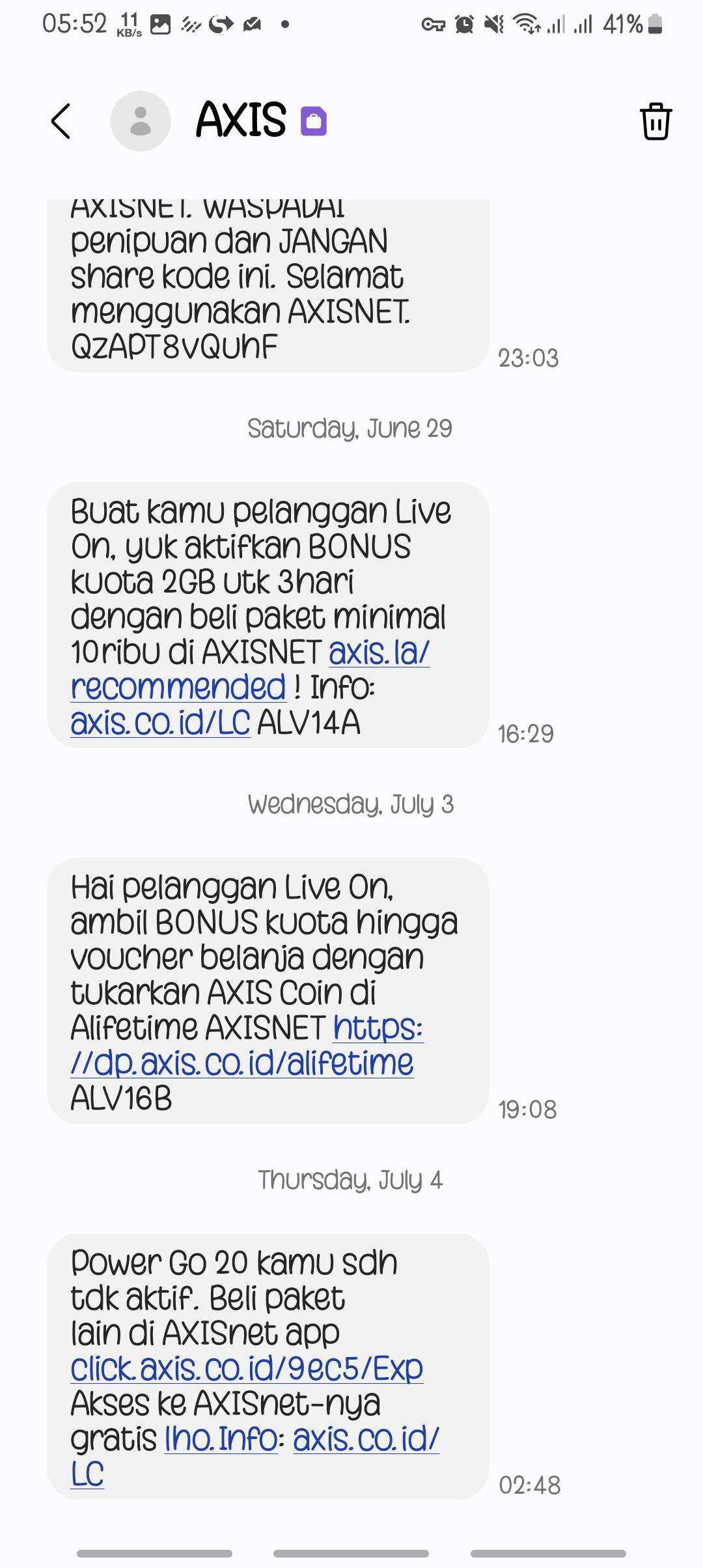 Axis Kembali dan Kembali Menghapus Paket Berjalan