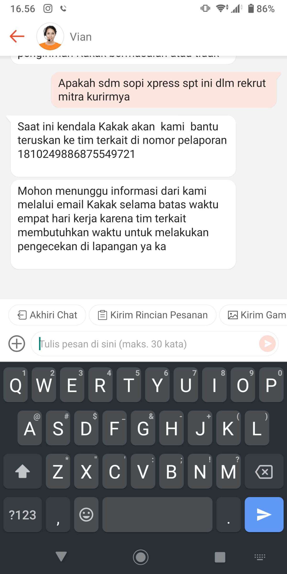 Pihak Shopee Express Memalsukan Status Laporan Pengiriman Paket