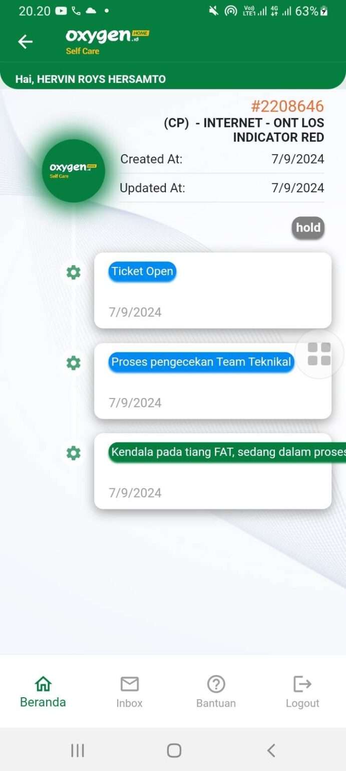 Kecewa Pelayanan Internet Oxygen.id