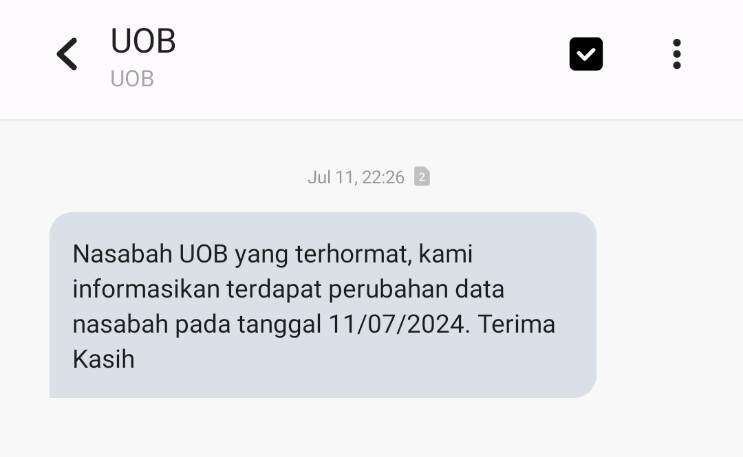 Perubahan Data di Bank UOB Secara Sepihak