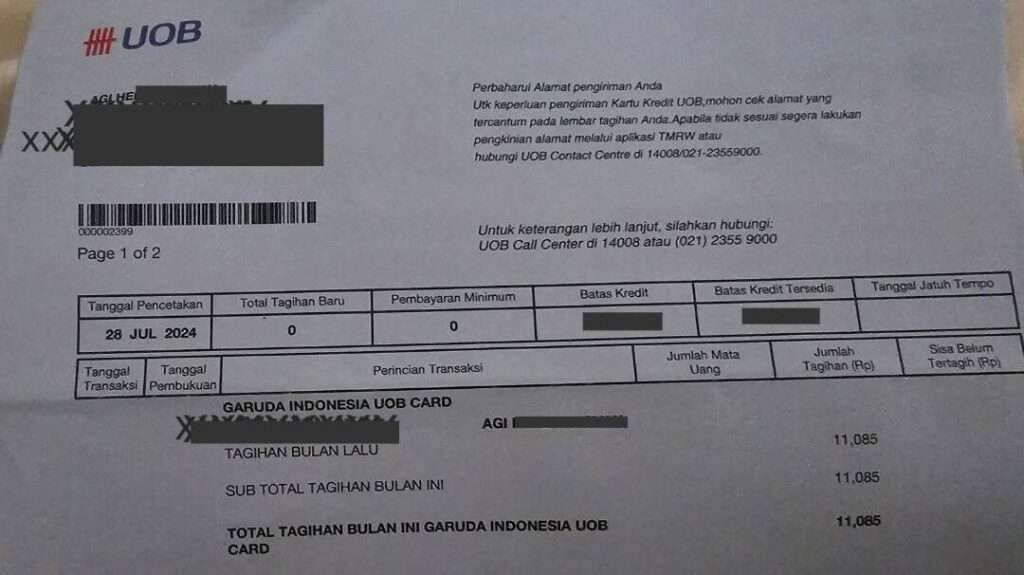 Penutupan Kartu Kredit UOB dari Bulan November 2023 Tidak Pernah Diproses