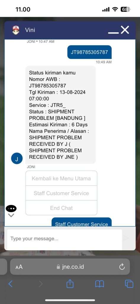 Paket 90 Kg Dinyatakan Hilang oleh JNE dan Tidak Ada Penggantian Wajar