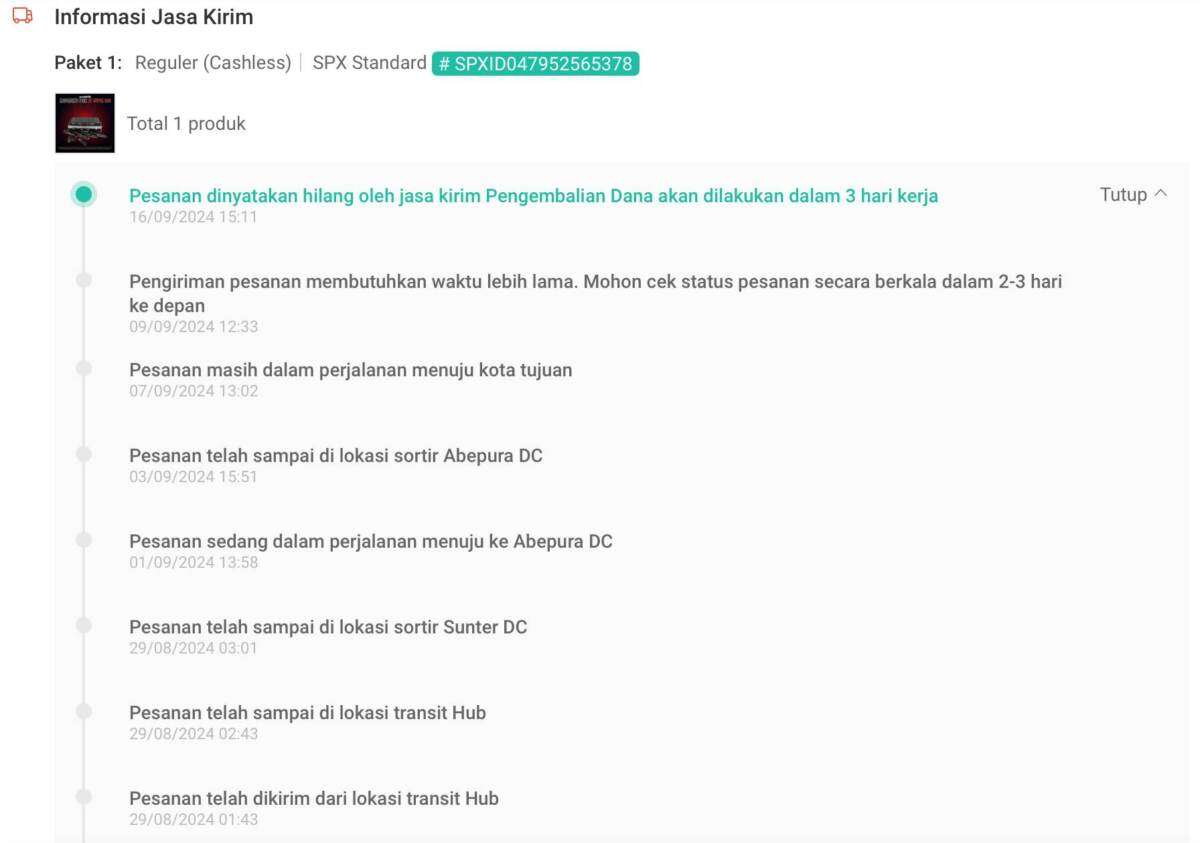 Sisa Dana Klaim Barang Hilang Belum Dilunasi oleh Pihak Shopee