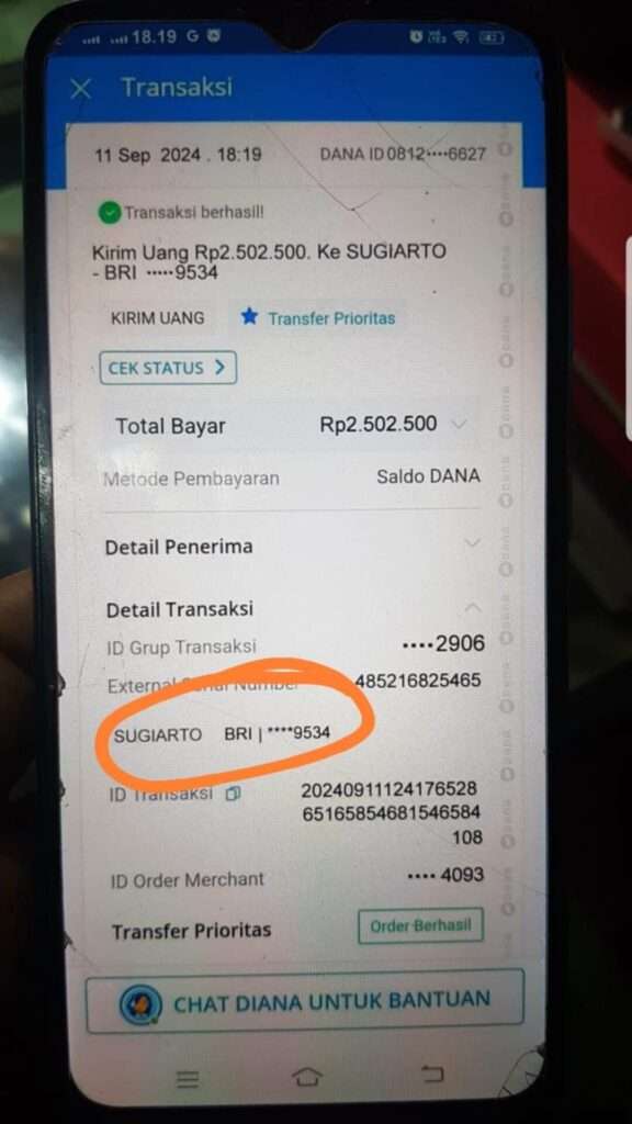 Transfer Berhasil dari Aplikasi DANA ke Nomor Rekening BRI yang Sudah ...