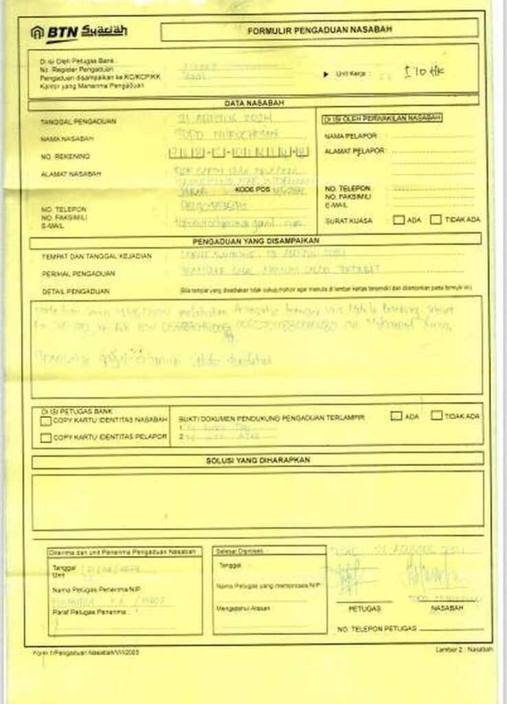 Gagal Transfer Lewat Aplikasi Mobile Banking BTN Syariah