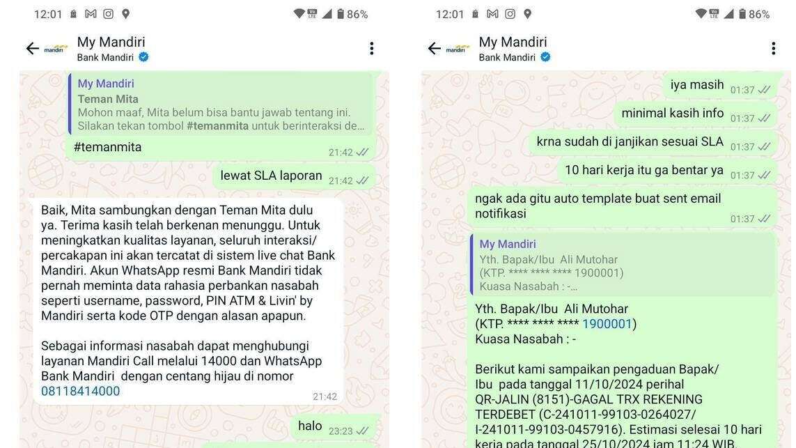 Proses Penanganan Kendala Melewati SLA dan CS Bank Mandiri Tidak Berempati