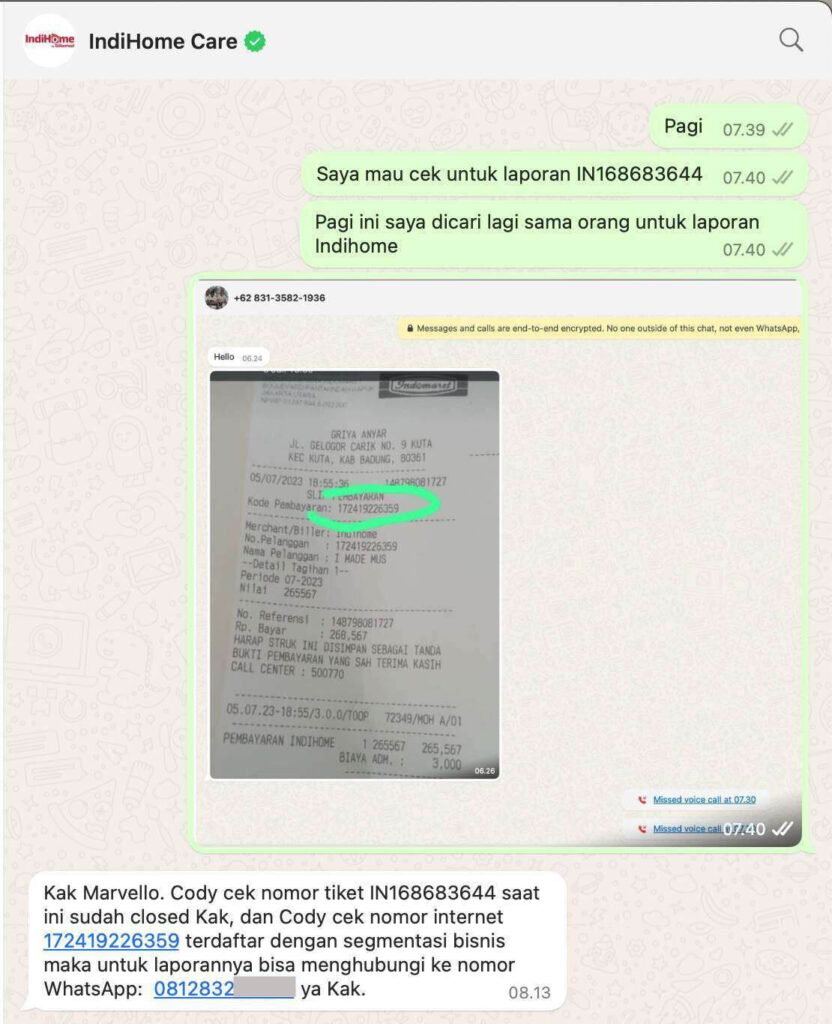 Indibiz (Dulu Part of Indihome) Menyebarkan Nomor Saya sebagai Contact ...