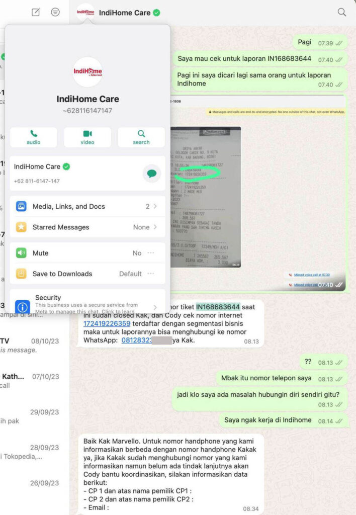 Indibiz (Dulu Part of Indihome) Menyebarkan Nomor Saya sebagai Contact ...