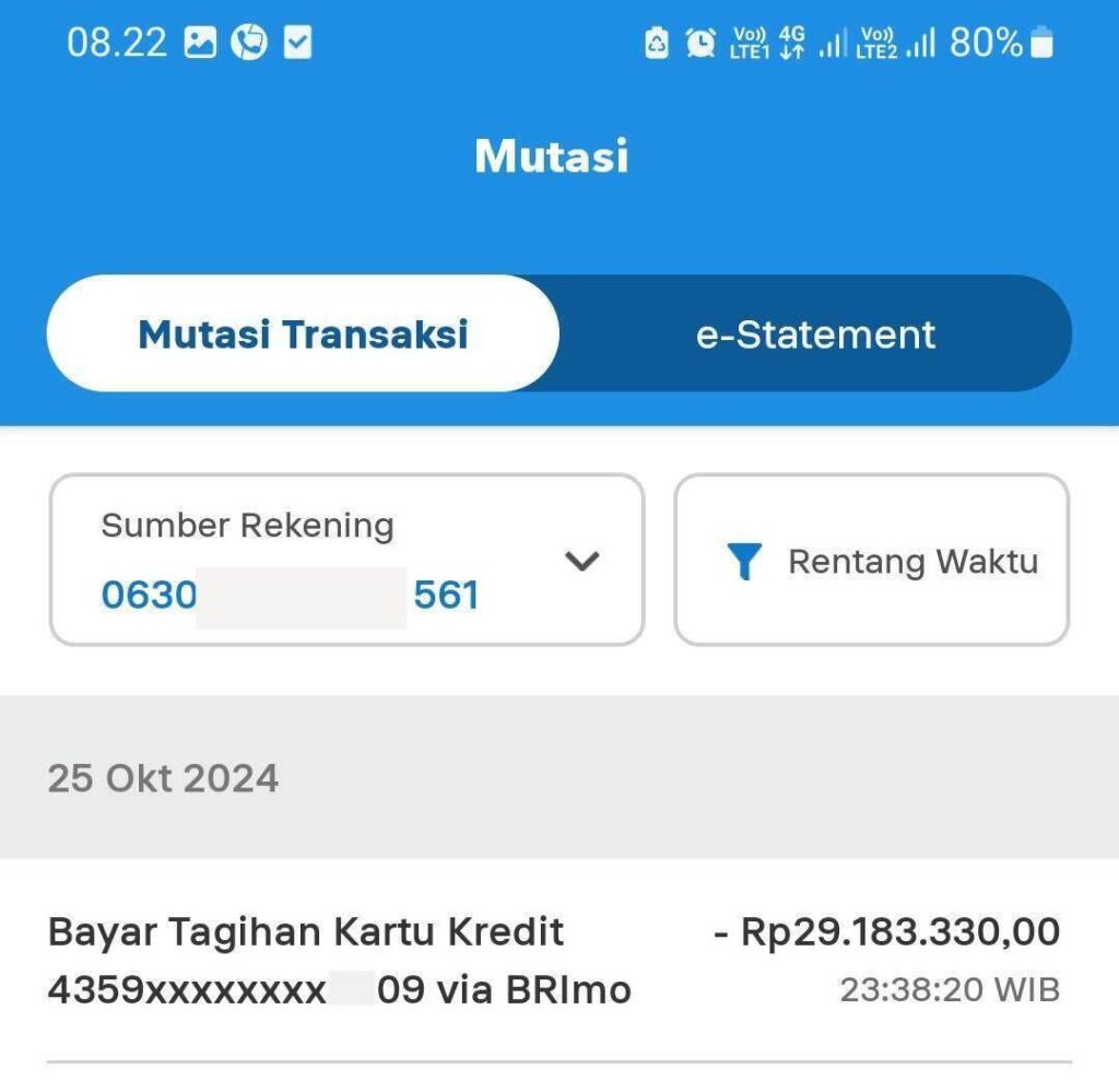 Kecewa Bank BRI karena Pembayaran Kartu Kredit Saya Belum Masuk
