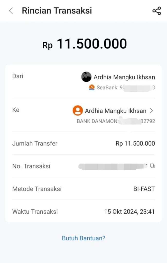 Transaksi Transfer BCA ke Danamon via Flip Belum Masuk ke Rekening Tujuan