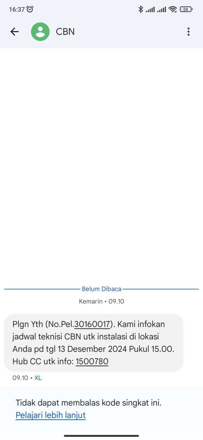 Kendala Pemasangan Internet CBN