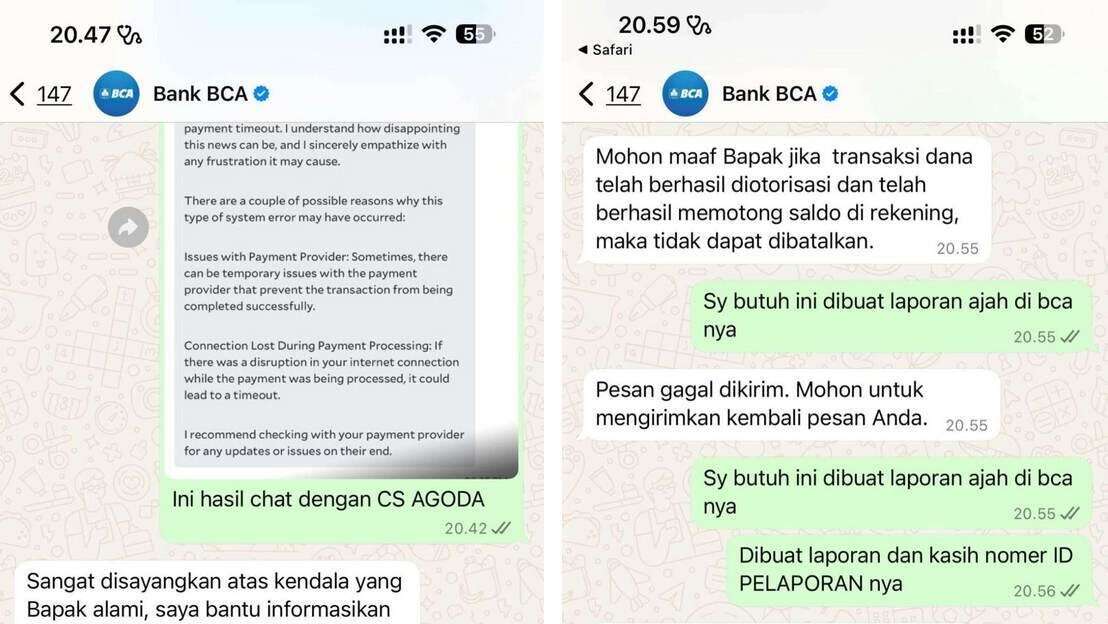 Transfer Virtual Account BCA Sukses tapi Tidak Sampai ke Agoda