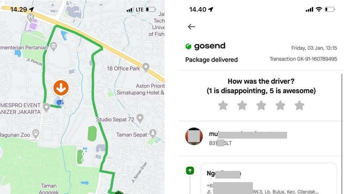 Driver GoSend Gojek Tidak Mengantar Pesanan Sesuai Titik Tujuan