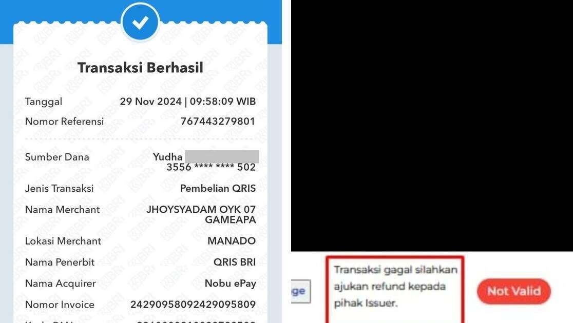 Transaksi QRIS dari Bank BRI ke Merchant Bank Nobu, Saldo Sudah ...