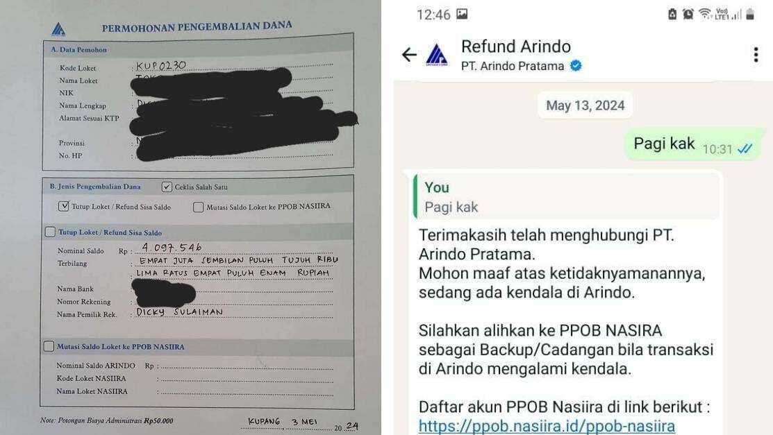 PT Arindo Pratama (PPOB) Tidak Kunjung Mengembalikan Dana Mitranya