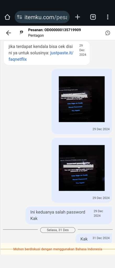 Pelayanan Buruk Platform Itemku