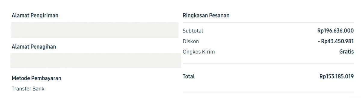 Permintaan Faktur Pajak Transaksi Pembelian HP Samsung