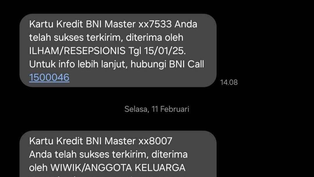 BNI, Tidak Bisakah Memberi Nomor Resi Pengiriman Kartu Kreditnya?