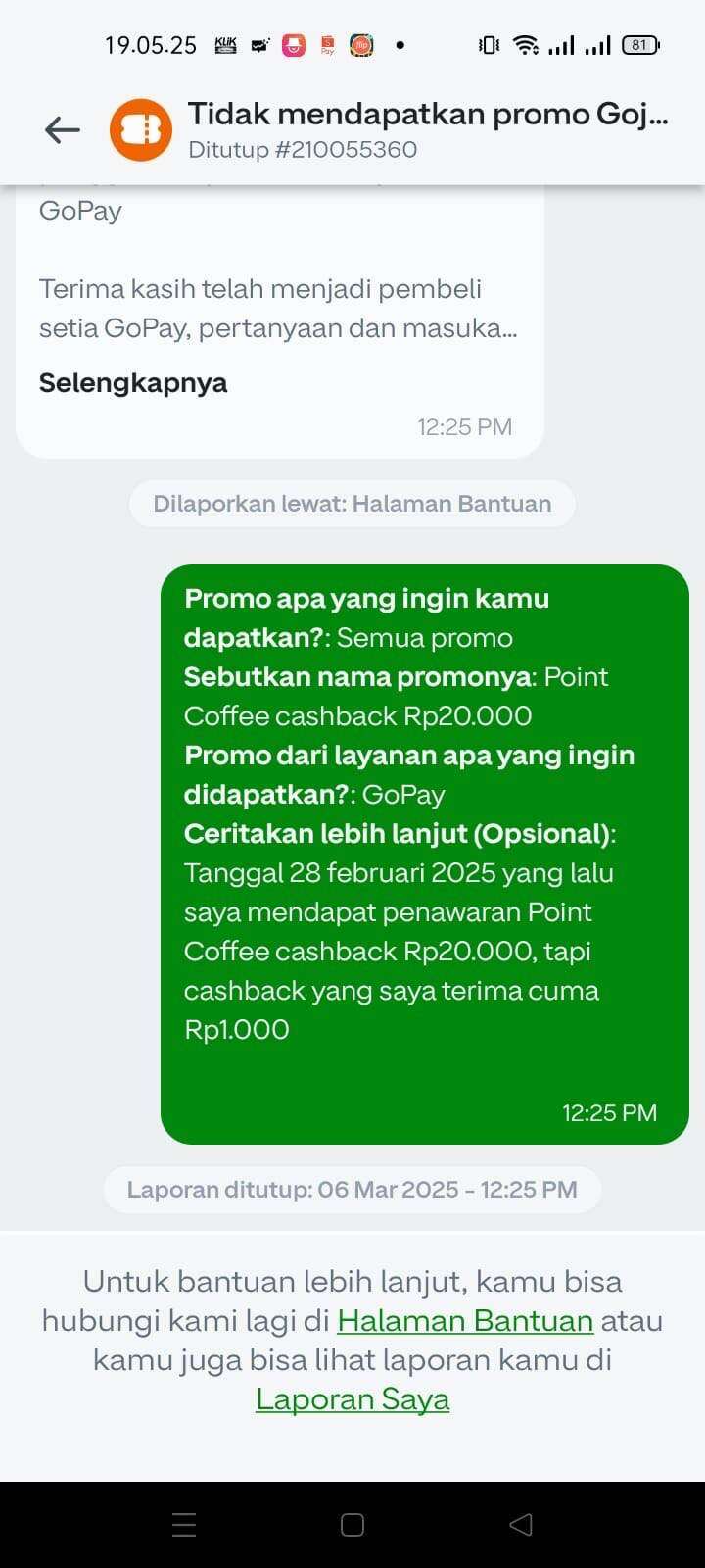 Cashback GoPay di Indomaret Point Coffee Tidak Sesuai Ketentuan