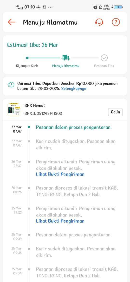 Pengiriman Shopee Status Kirim ke Alamat Selama 4 Hari hingga Kini ...
