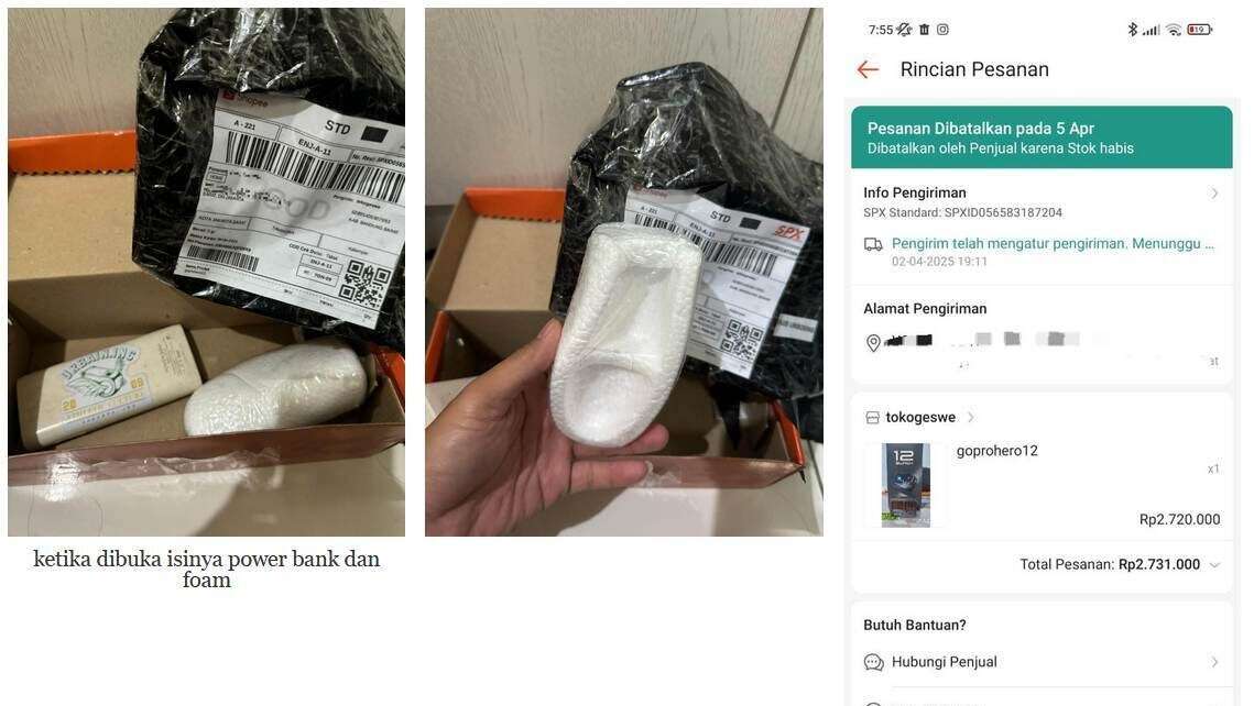 Paket Shopee COD Action Cam 2,7 Juta, Barang Tidak Sesuai yang Dikirim ...