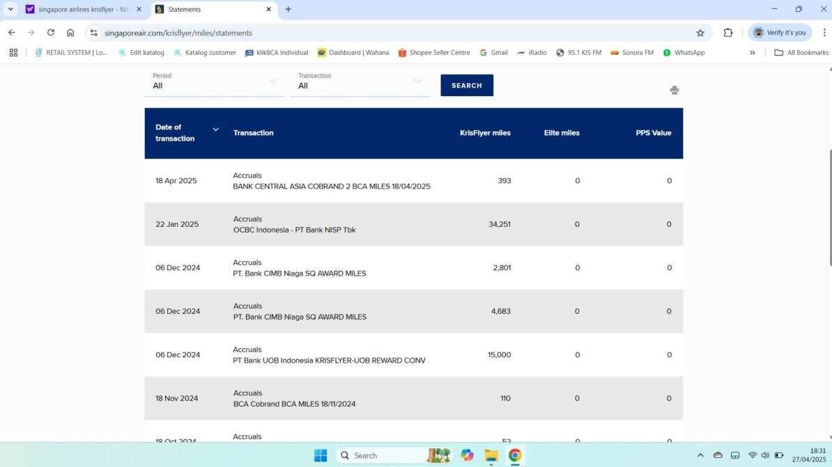 Kecewa dengan Bank BCA Terkait Tidak Masuknya KrisFlyer Miles