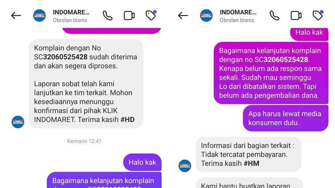Dana Refund Klik Indomaret Tidak Masuk