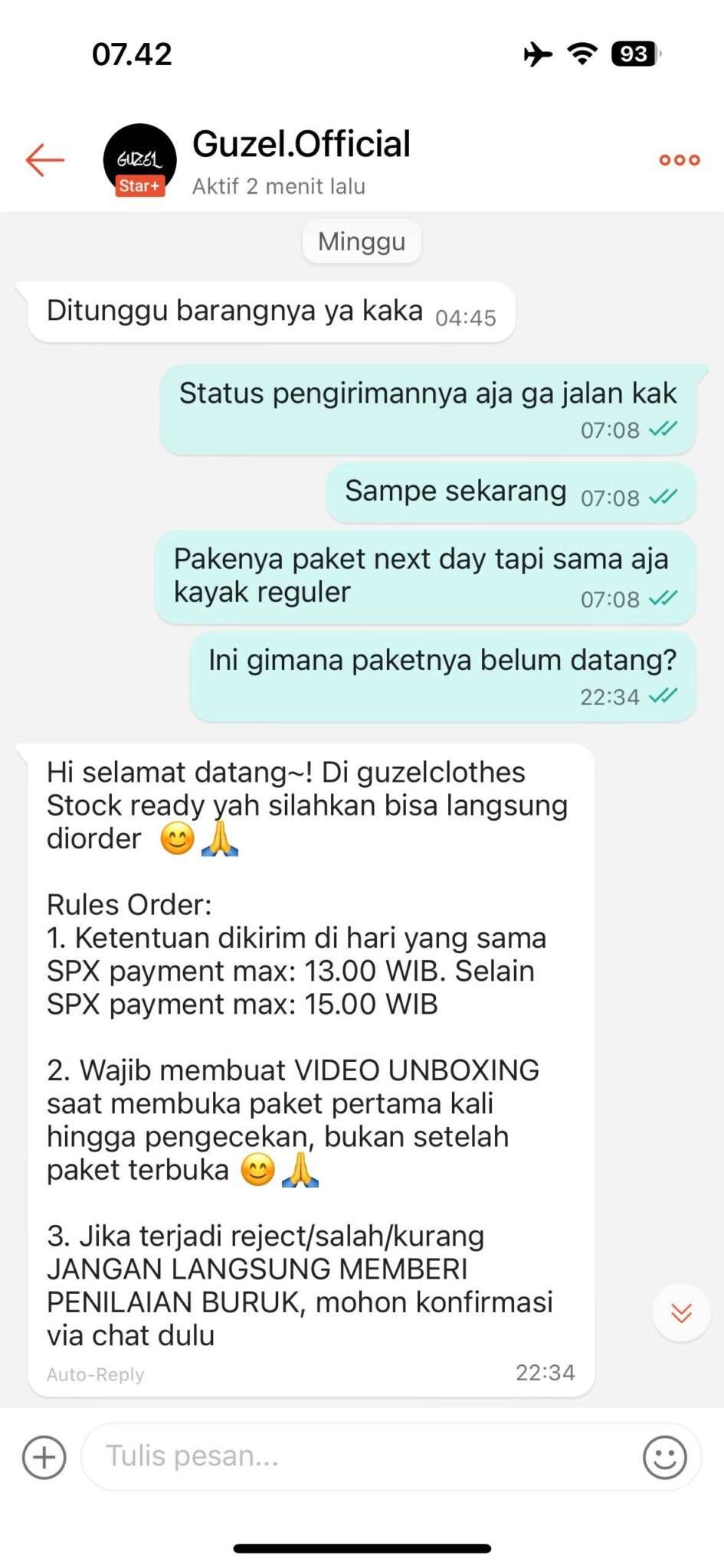 Shopee Menyepelekan Komplain Customer