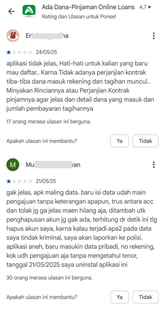 Aplikasi Pinjol "Ada Dana" yang Meresahkan