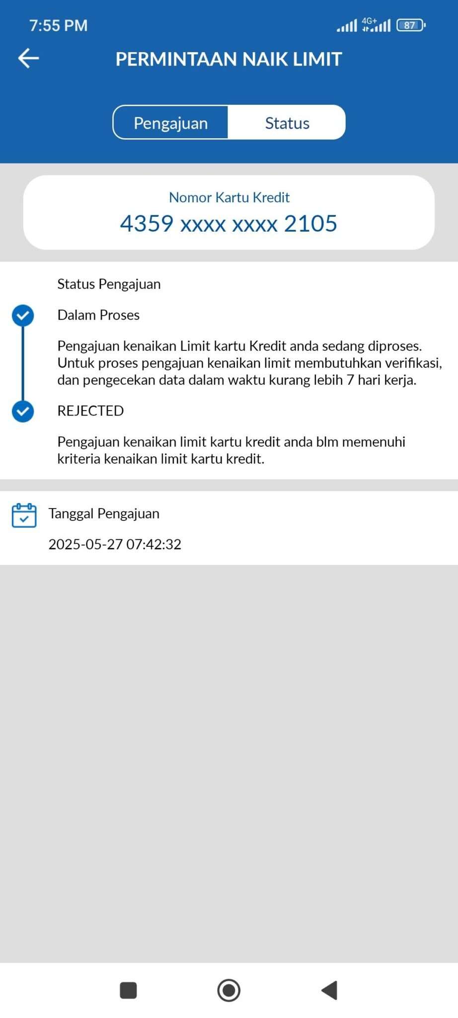 Tokopedia Card BRI, Analisa Limit Tidak Sesuai