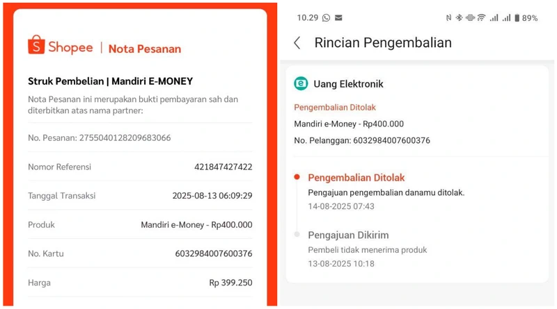 Isi Saldo e-Money di Shopee, Sudah Seminggu Tidak Masuk