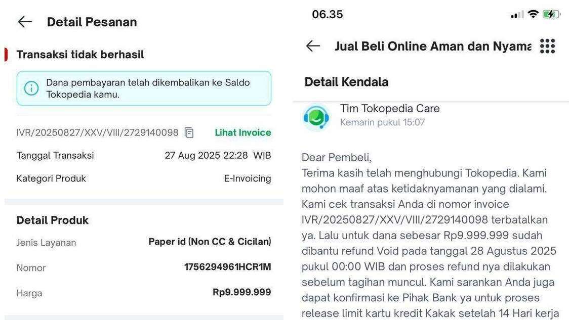 Transaksi yang Tidak Berhasil di Tokopedia, Sudah Lebih dari 14 Hari ...