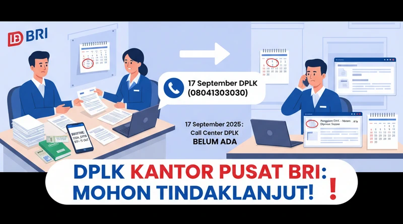 Komplain kepada Bagian DPLK Kantor Pusat BRI