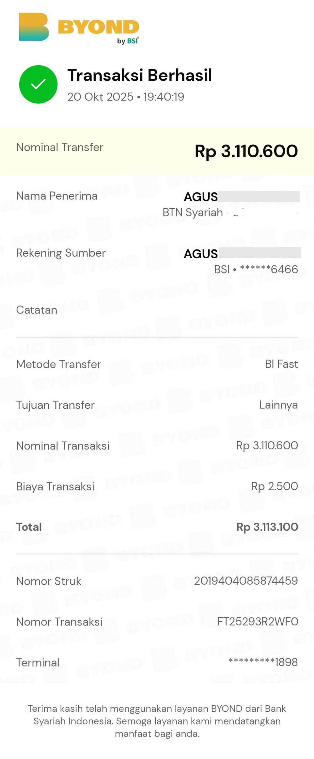 Transfer via BI Fast BSI, Keterangan Berhasil - Saldo Terpotong, Namun Dana Tidak Masuk di ...