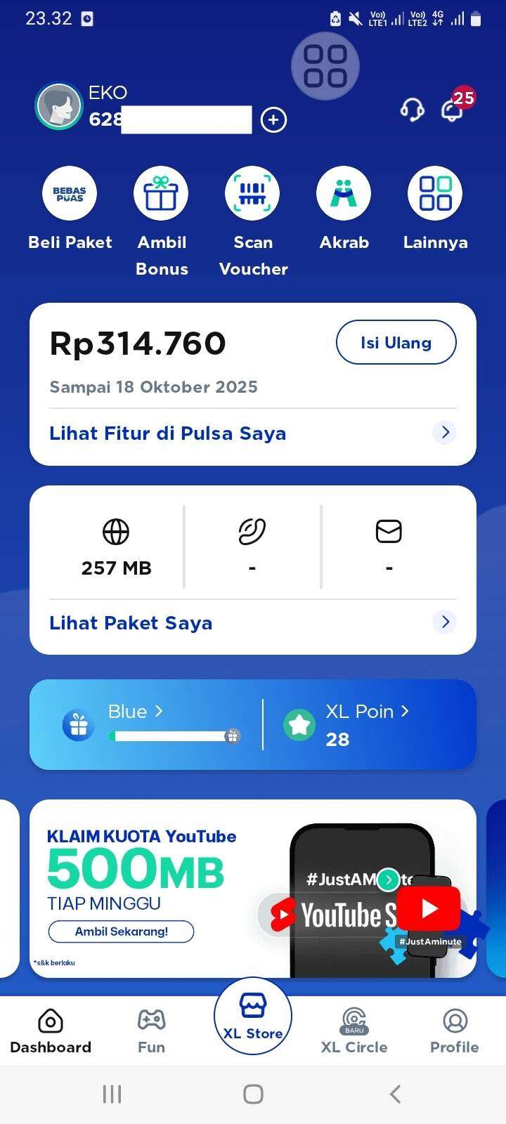 Kuota Lokal XL Bebas Puas Tidak Masuk, Klaim Kuota YouTube 500 MB Tidak Bisa Digunakan Sama Sekali