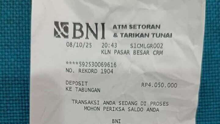 Setor Tunai di ATM BNI Uang Sudah Masuk Mesin, Namun Tidak Masuk ke ...