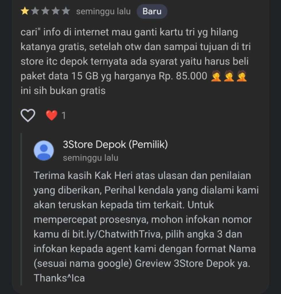 Ganti Kartu SIM 3 yang Bermasalah di 3Store Wajib Beli Pulsa atau Kuota?
