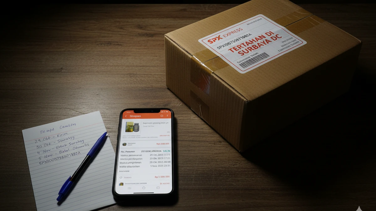 Paket Shopee Tertahan di Gudang Surabaya hingga Pesanan Dibatalkan Otomatis