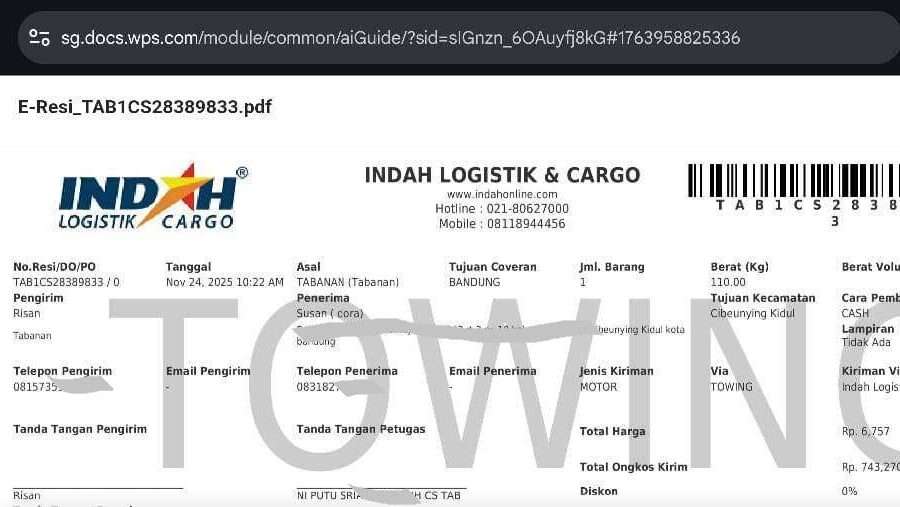 Mohon Penjelasan dan Kejelasan dari Indah Logistik Cargo