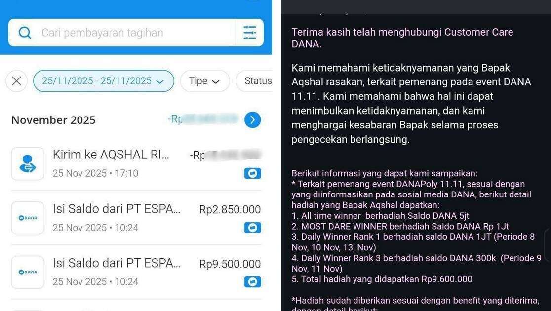 Hadiah Event DANA Poly 11.11 Tahun 2025 Belum Didistribusikan Seluruhnya