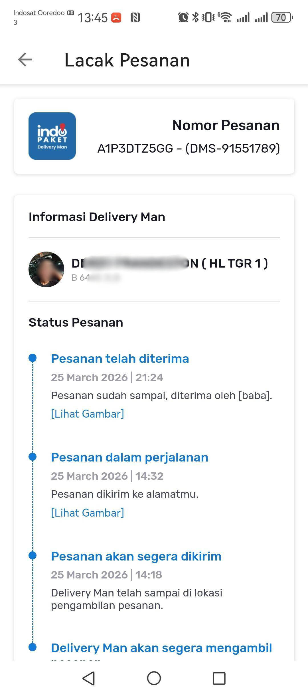 Pesanan Klik Indomaret Belum Diterima tapi Status Sudah Diterima
