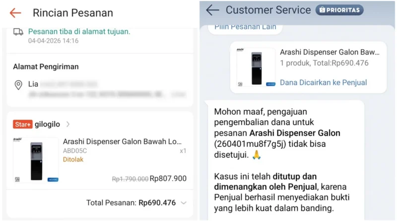 Dispenser Rusak Sudah Dikembalikan ke Shopee, tapi Dana Malah ...