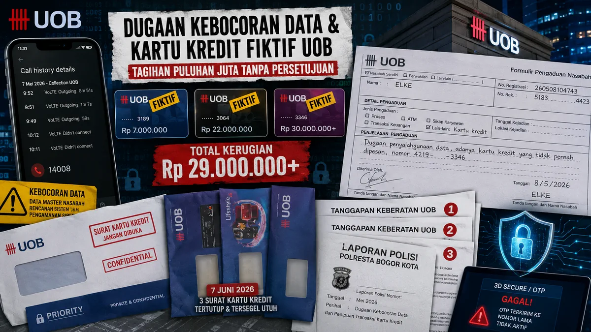 Sanggahan Transaksi terkait Kebocoran Data dan Penerbitan Kartu Kredit ...